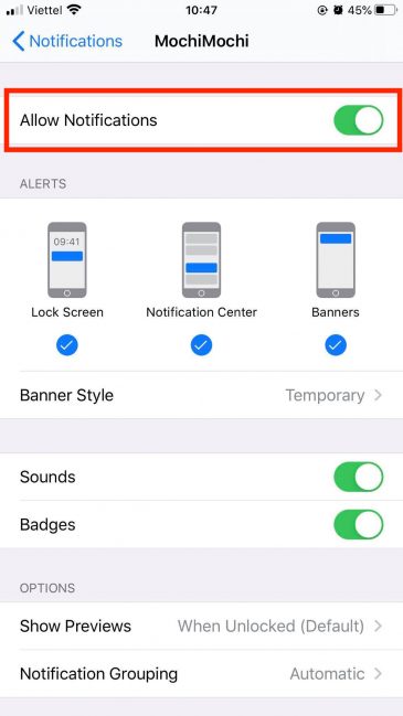 How to allow MochiMochi notifications on your device?
